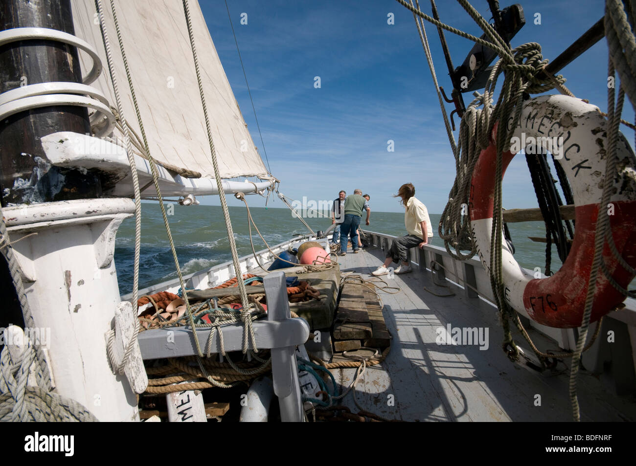 oyster smack the gamecock undersail whitstable Stock Photo - Alamy