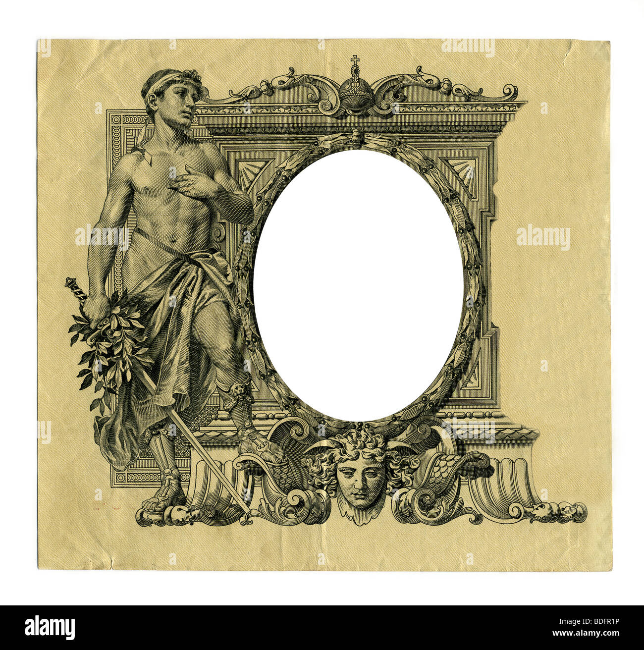 old frame with a man on a white background Stock Photo - Alamy