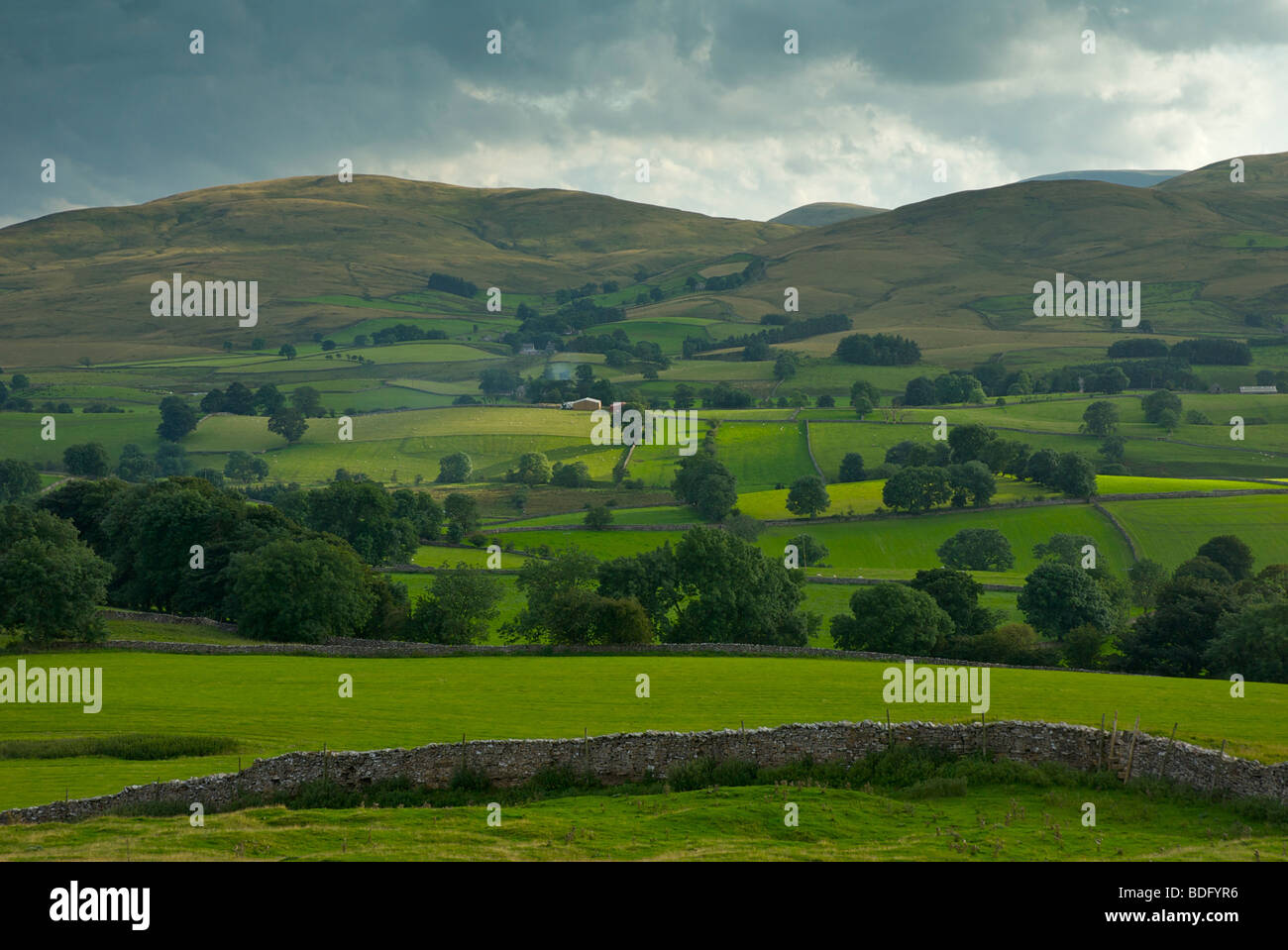 Farming landscape near the village of Ravenstonedale, looking towards ...