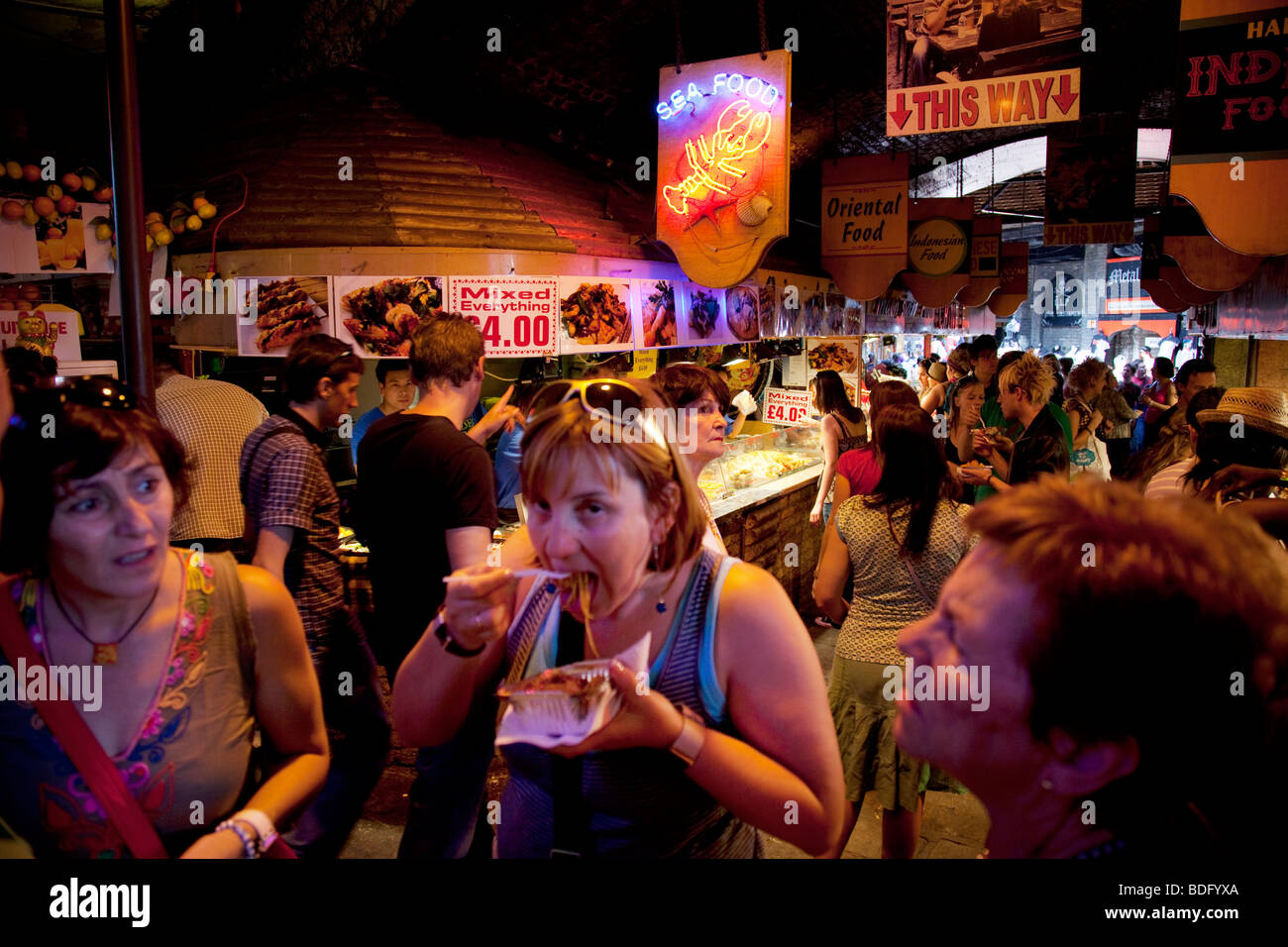 Indoor foods stalls on busy hi-res stock photography and images - Alamy
