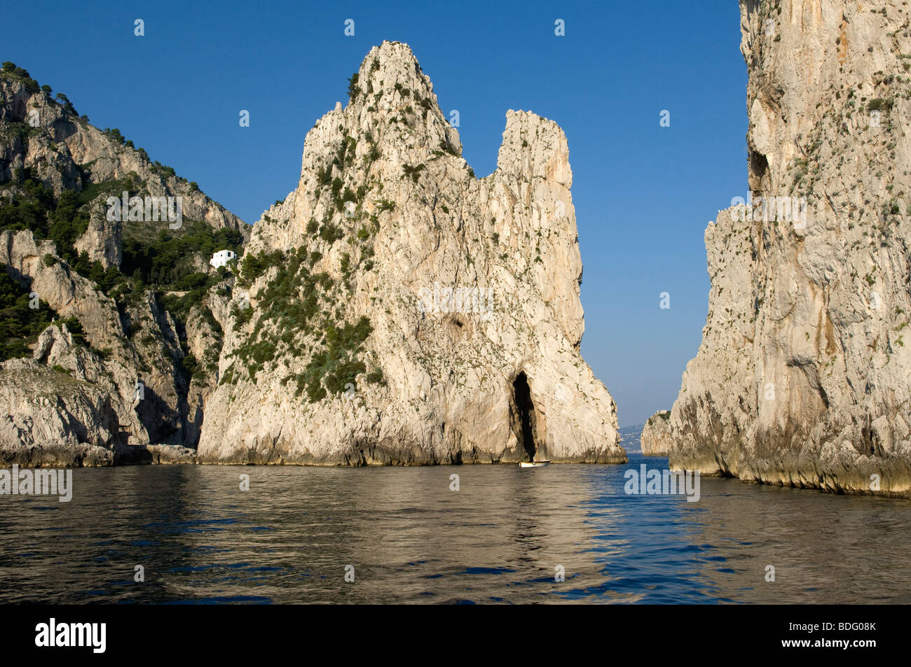 Capri Island, Campania, Italy; view of the Faraglioni Rocks from the ...