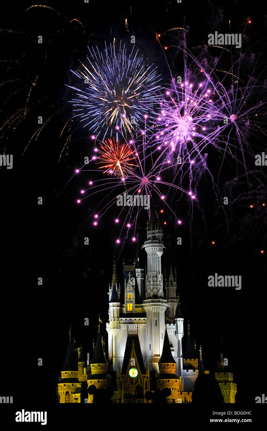 Fireworks over cinderella's castle hi-res stock photography and images ...
