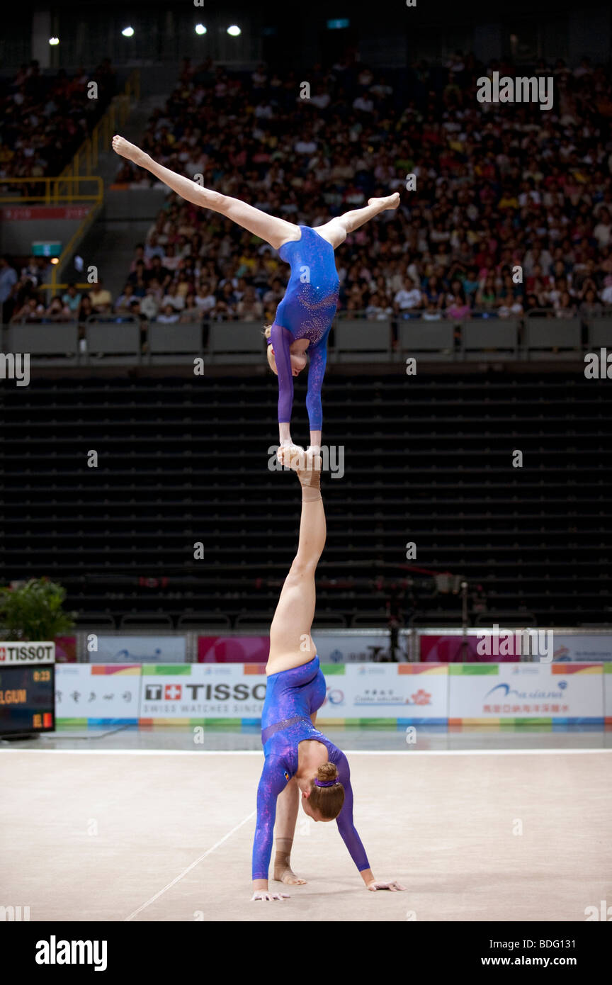 Gymnastics Acrobatics Pair Women competition, World Games, Kaohsiung ...