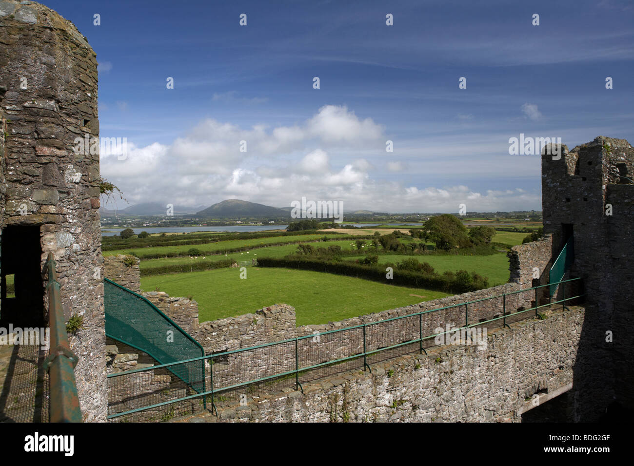 view from the interior walls of 13th century greencastle royal castle ...