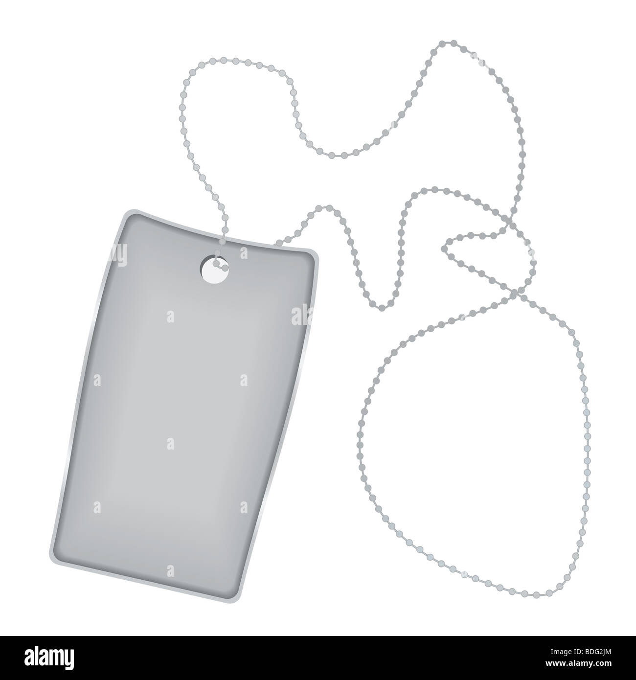 Illustrated metal silver tag with chain and shadow Stock Photo - Alamy