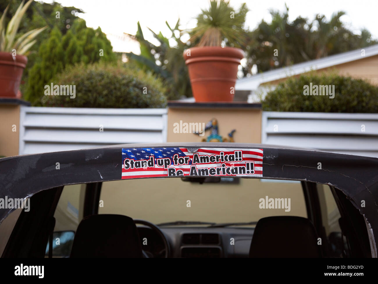 stand up be american sbumper sticker Stock Photo - Alamy
