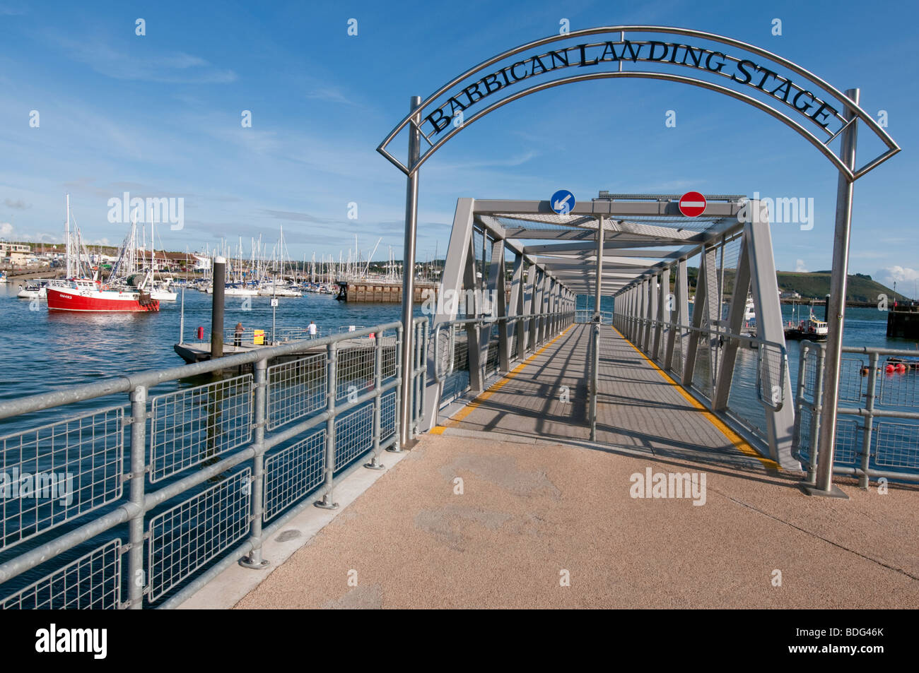 The Barbican Landing stage Plymouth Devon England Stock Photo - Alamy