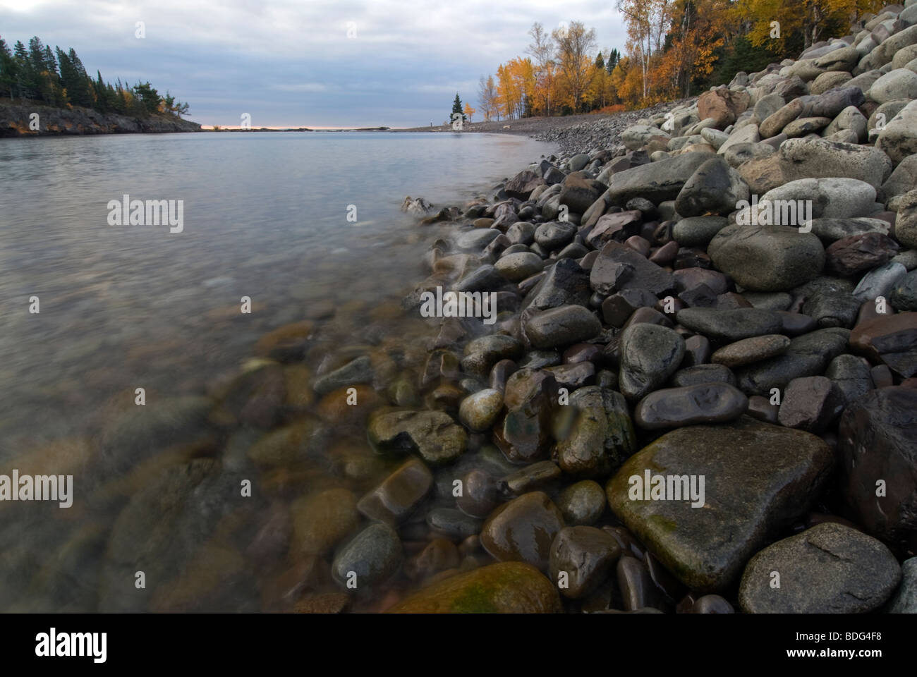 Split Rock Lighthouse State Park shore line. Minnesota, USA. Lake ...
