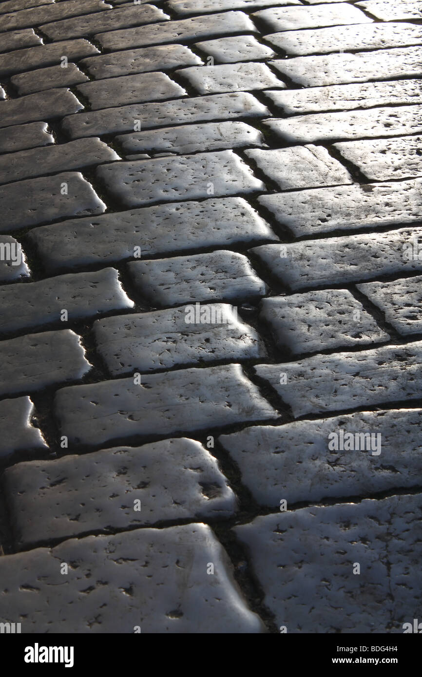 An old stone tile street Stock Photo - Alamy