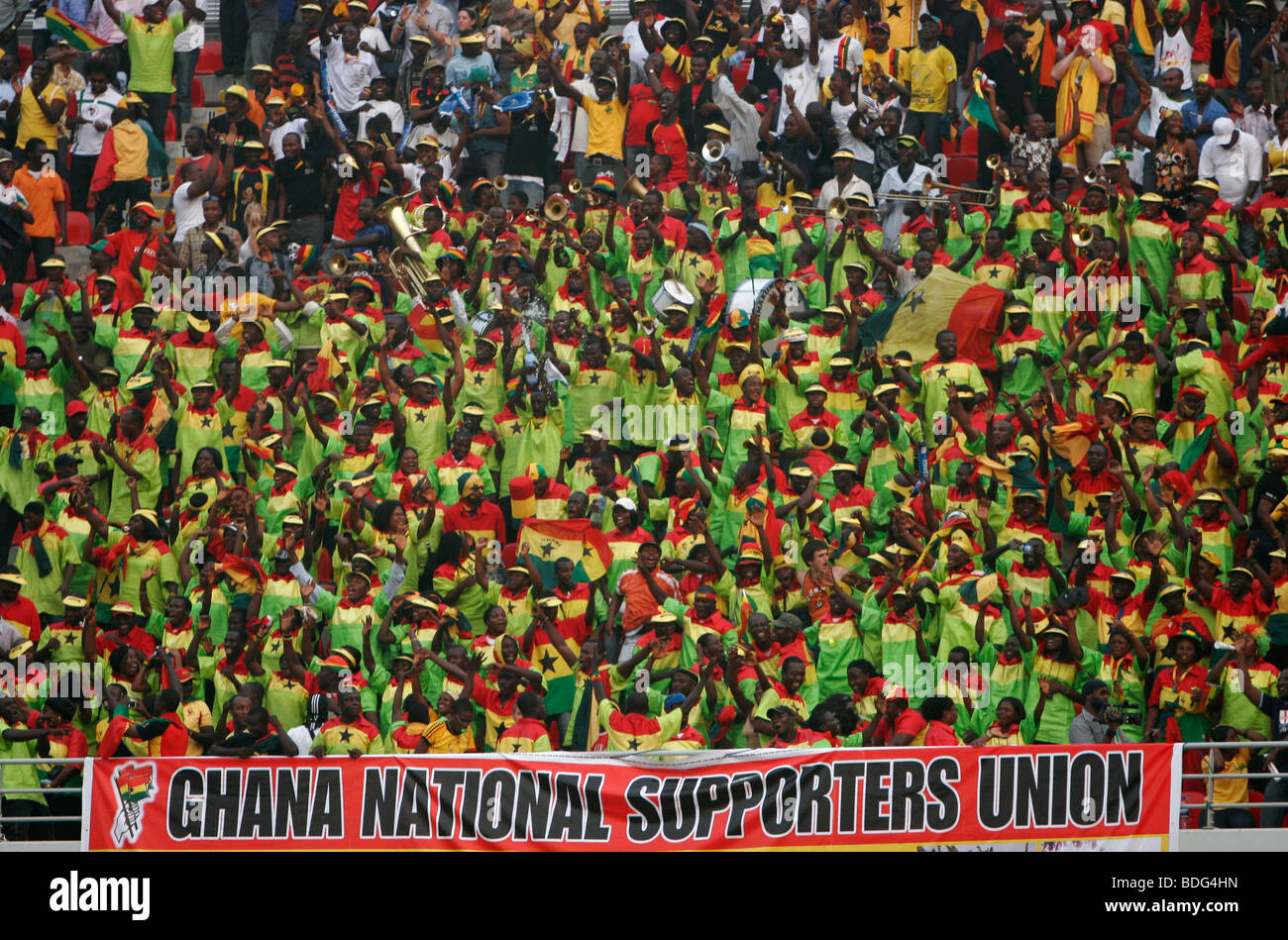 Crowd scenes of Ghanian supporters. Ghana V Morocco. African Cup of ...