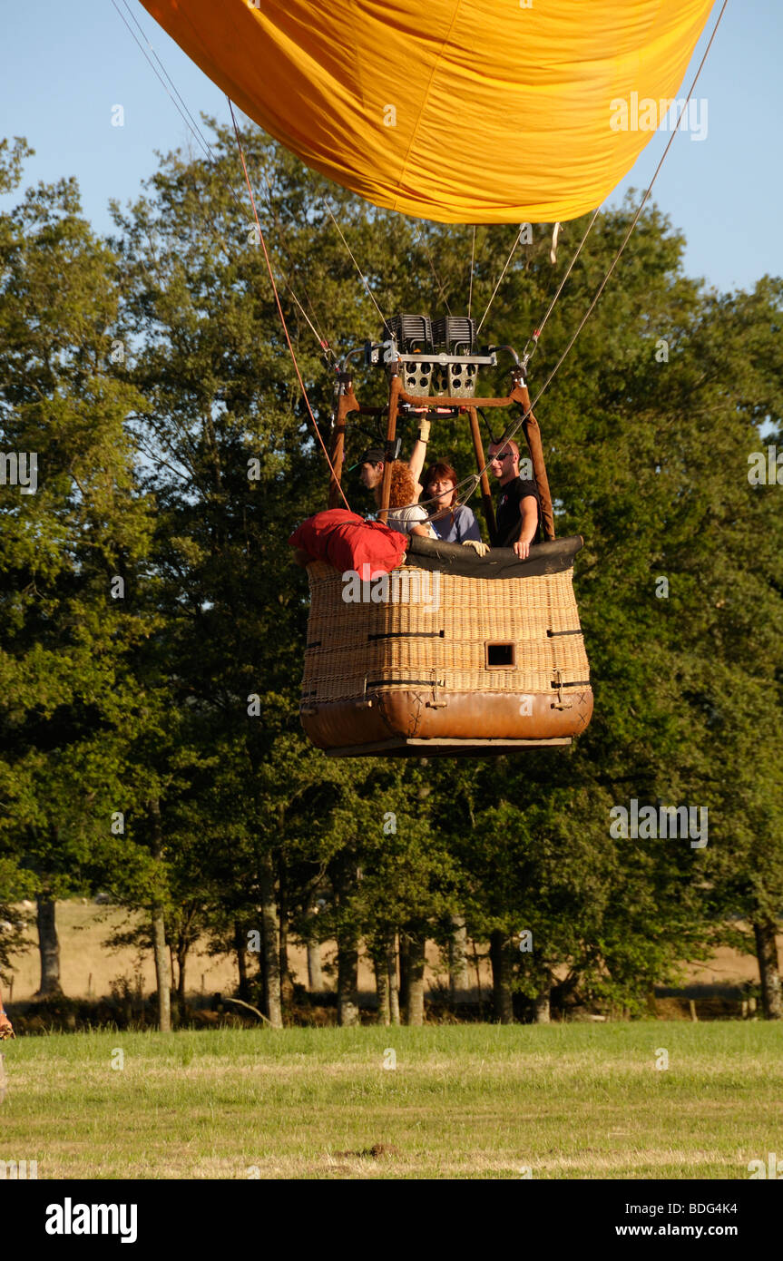 Stock photo of a hot air balloon taking off Stock Photo - Alamy