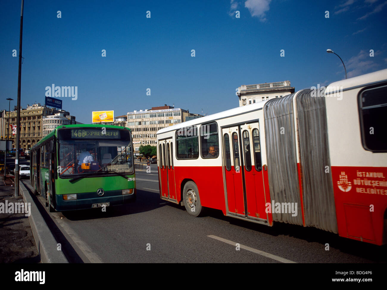 Istanbul Turkey Buses on Bridge Stock Photo - Alamy