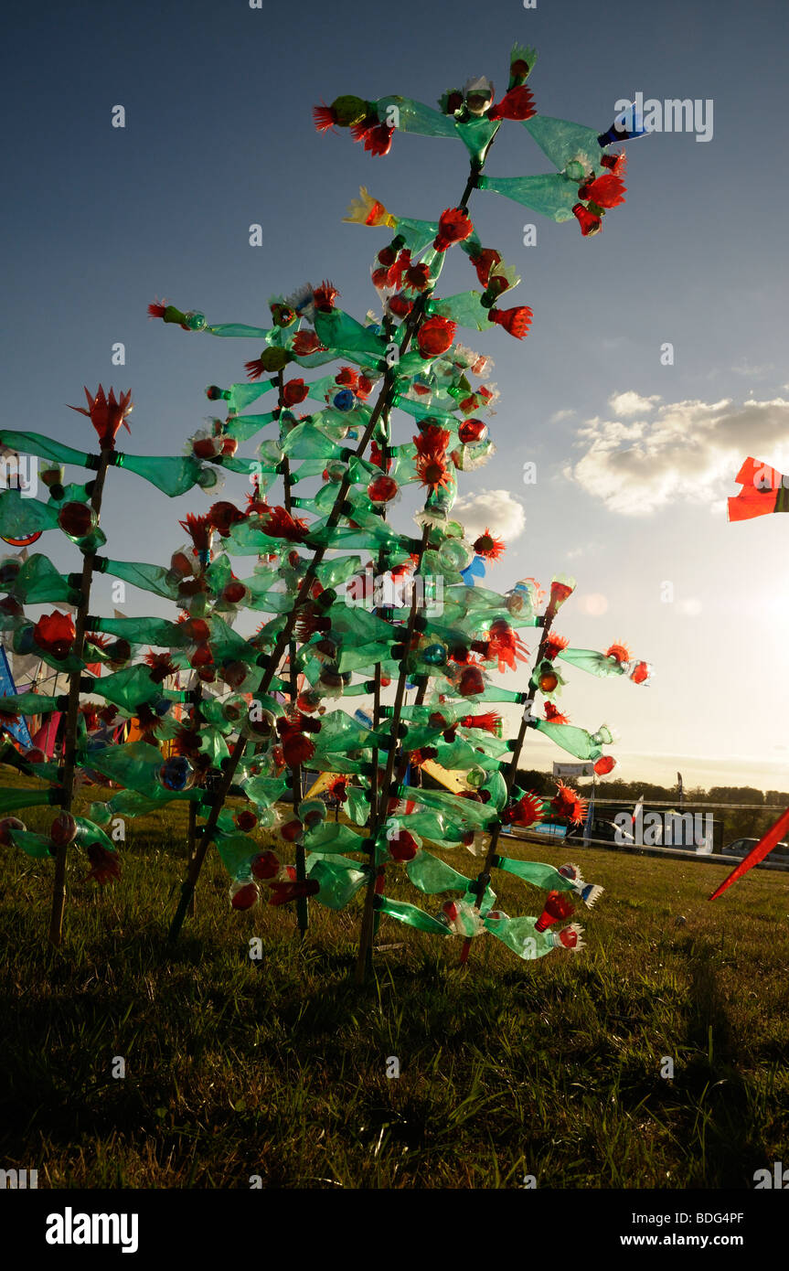 Stock photo of recycled plastic bottles made into a tree sculpture ...