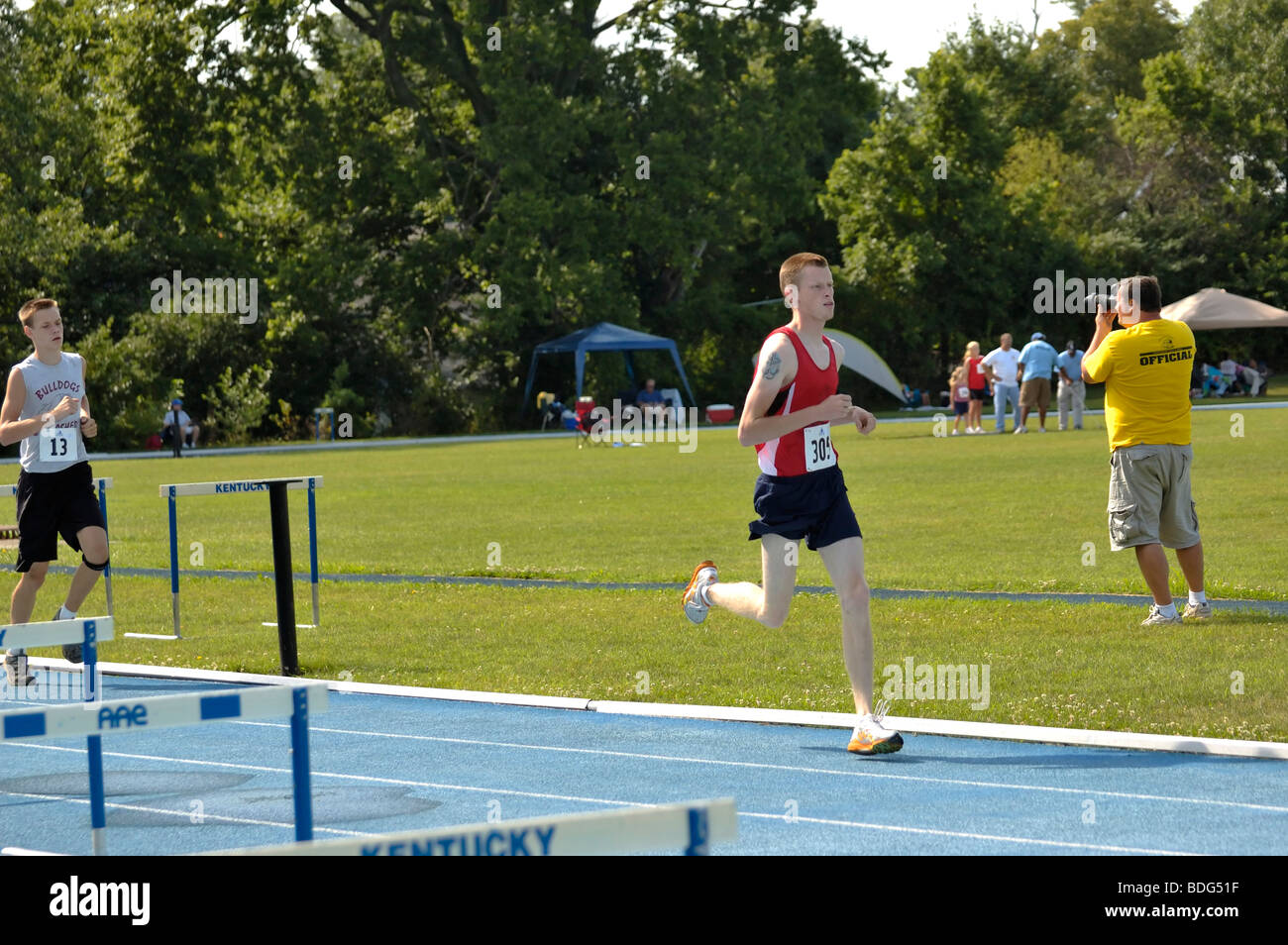 Male runners at the Track and Field competition during the Bluegrass ...