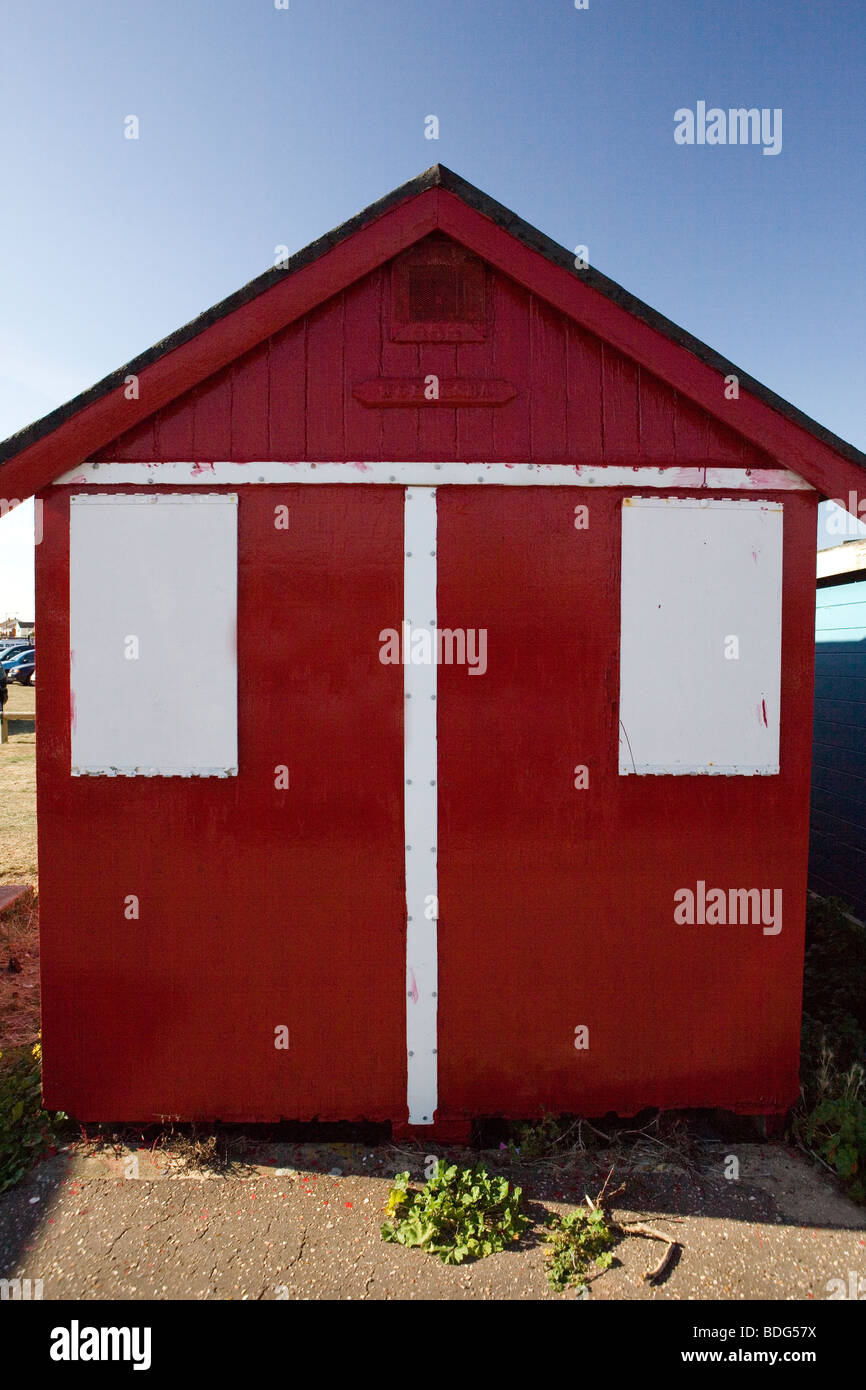 Red Beach Hut Stock Photo - Alamy