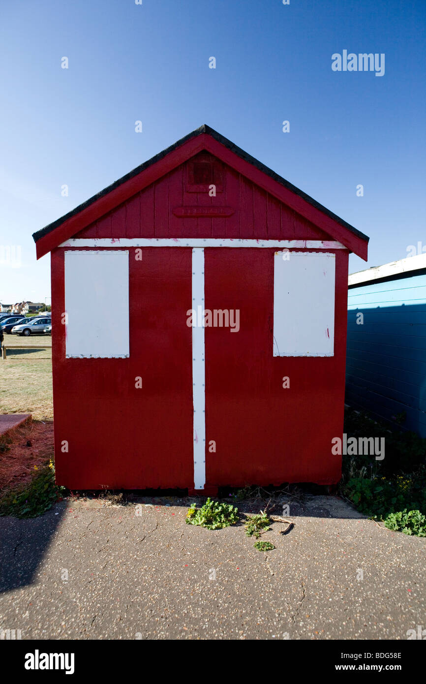Red Beach Hut Stock Photo - Alamy
