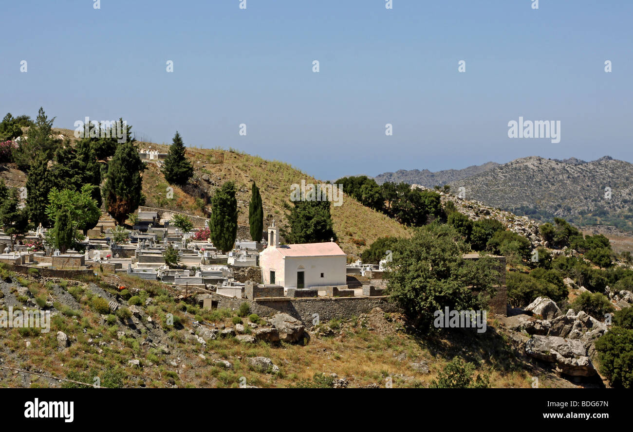 Cemetery and chapel, Anogia, Crete, Greece, Europe Stock Photo - Alamy
