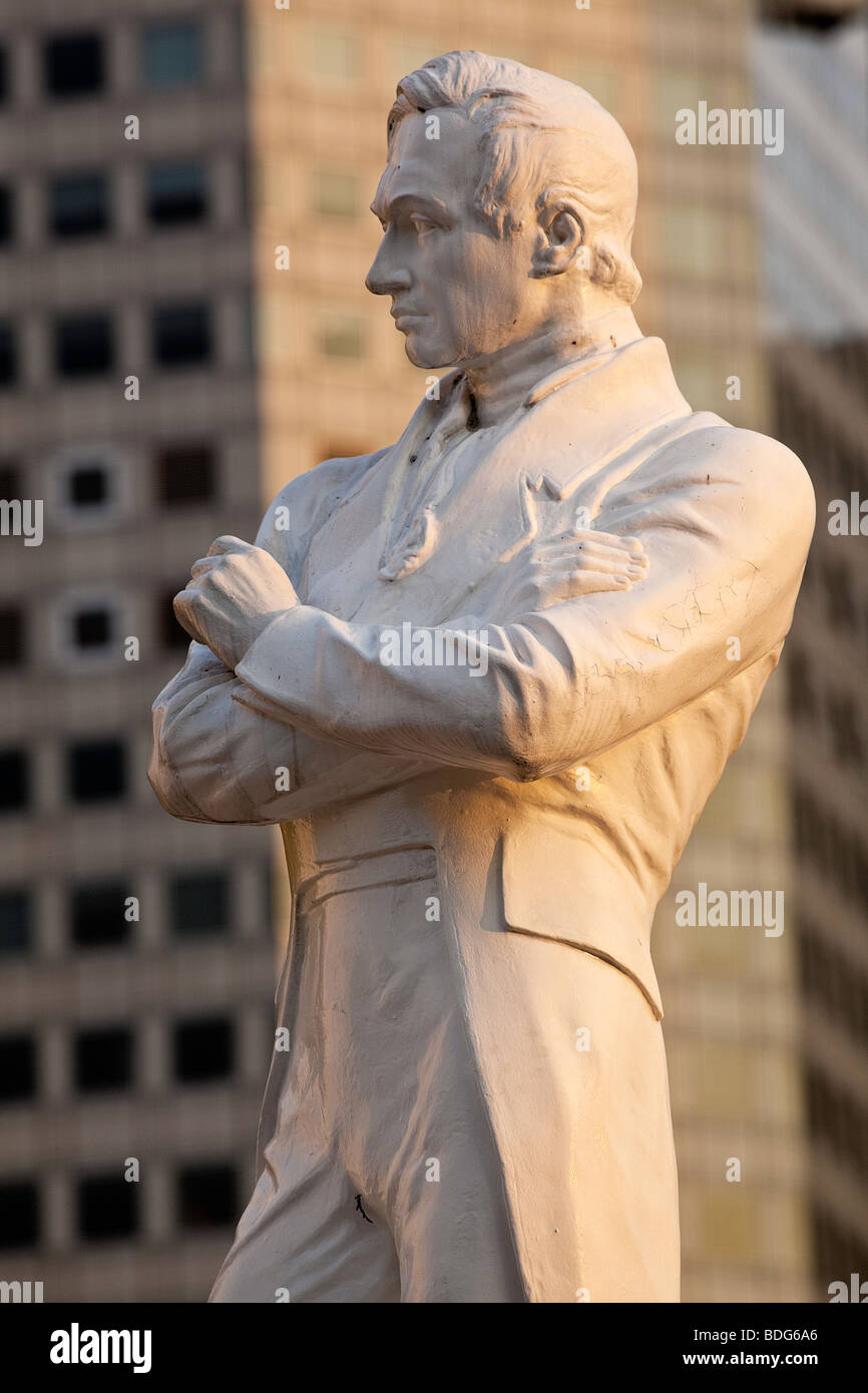 Singapore, Singapore Riverwalk, Raffles Statue Stock Photo - Alamy