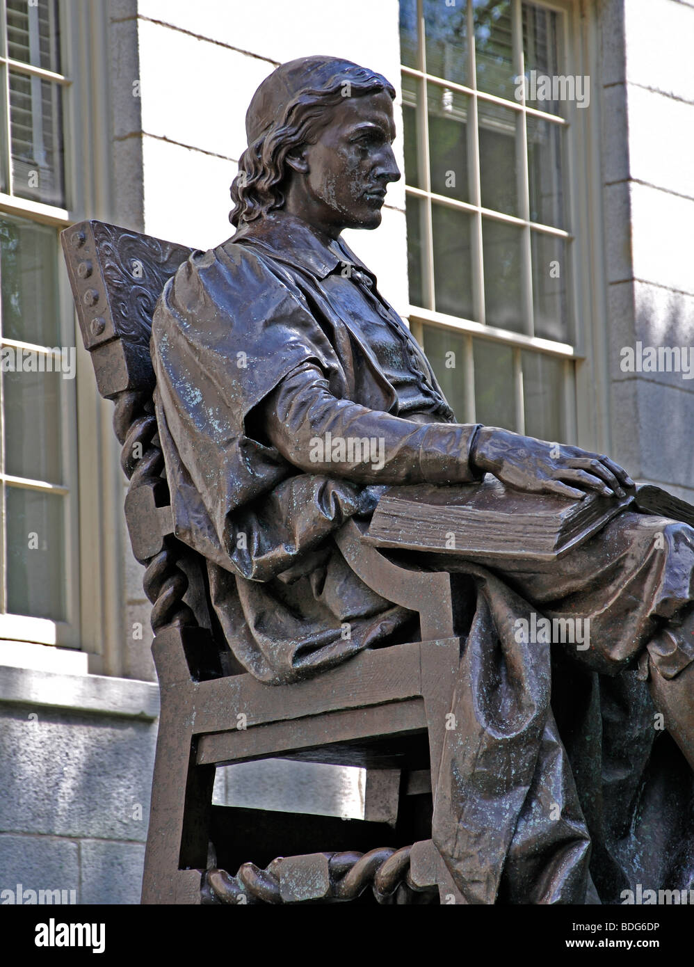 John Harvard statue on Harvard University campus Stock Photo - Alamy