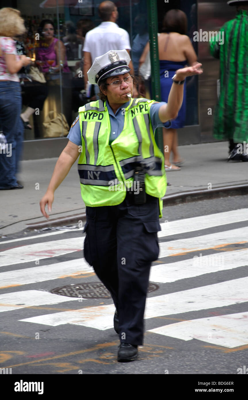 Female traffic controller in New York City Stock Photo - Alamy