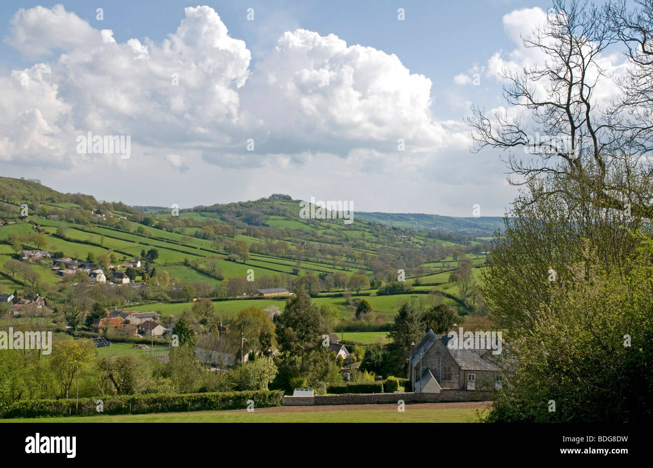 Pleasant rural scene at the small village of Luppitt, near Honiton ...