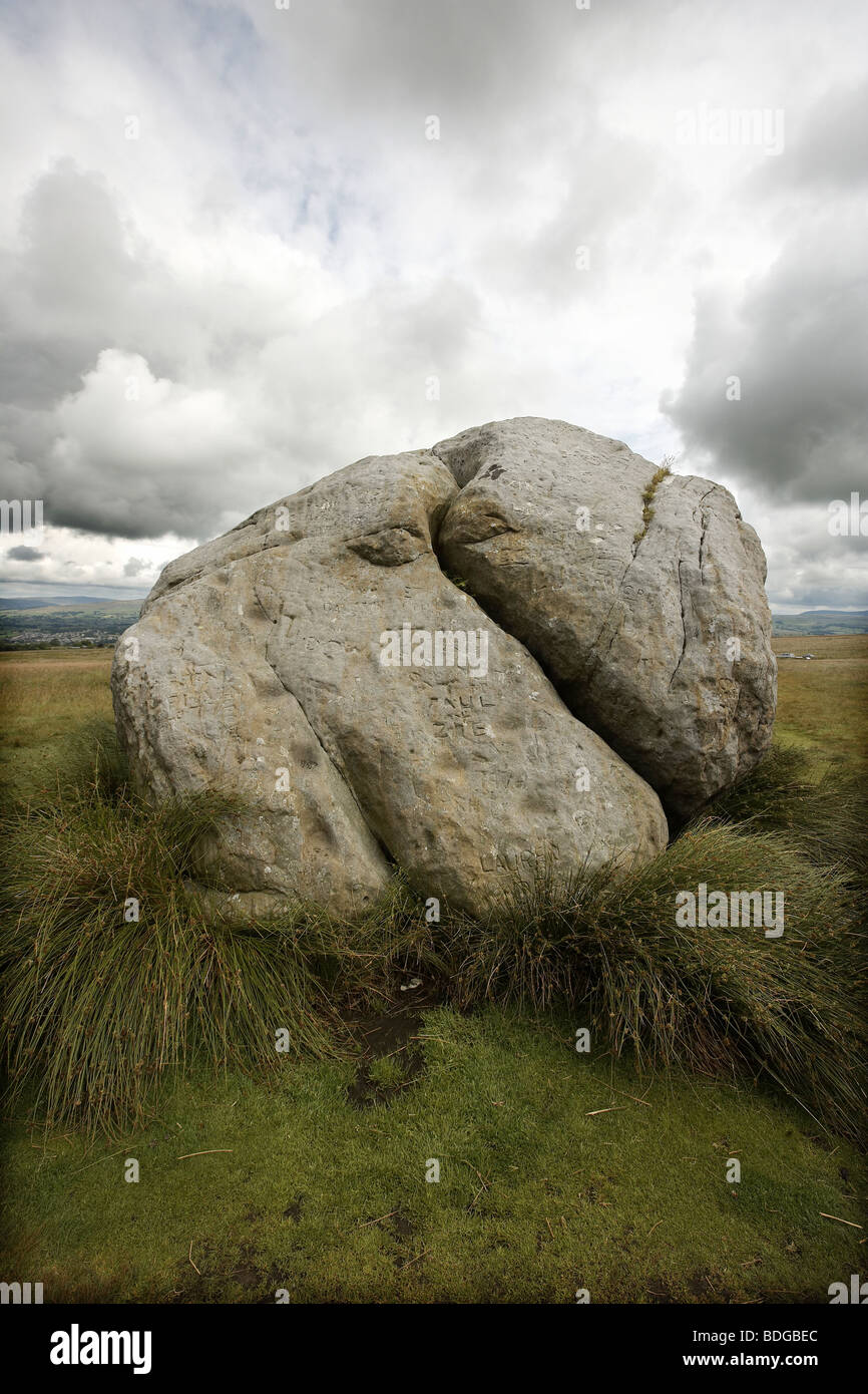 The big stone, the great stone of Fourstones, covered in ancient and ...