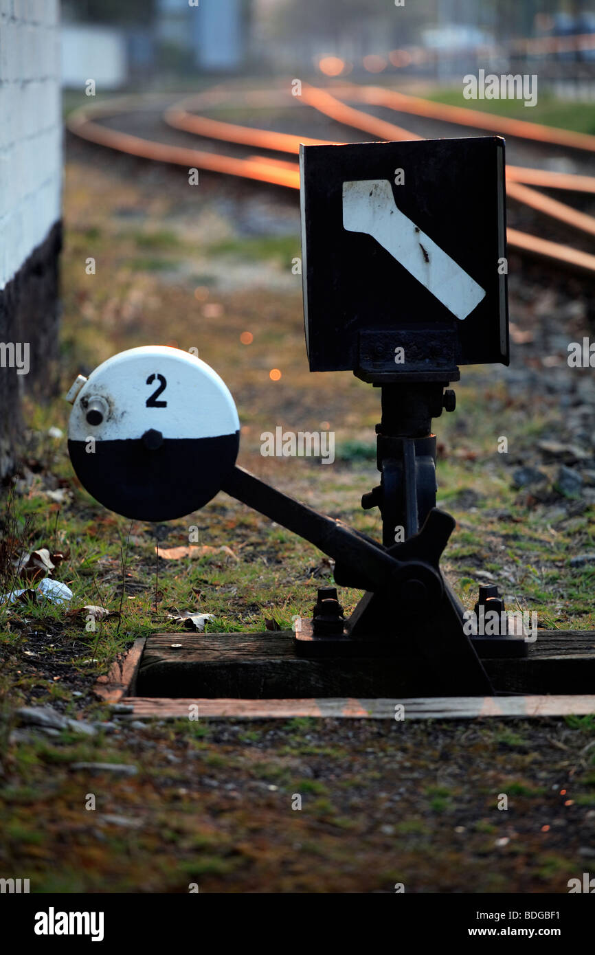 A railroad switch Stock Photo - Alamy