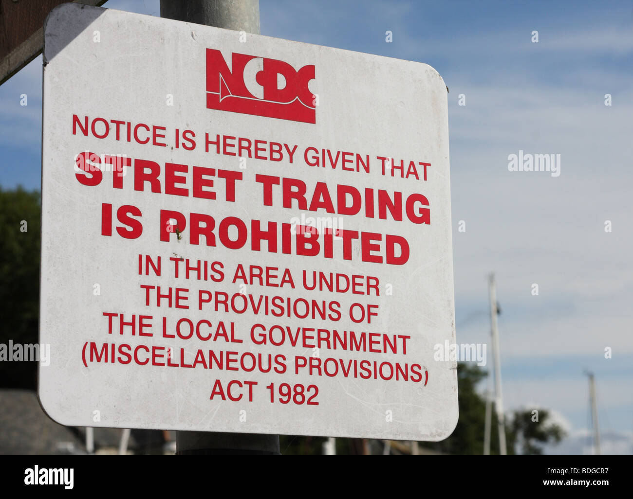 A Street Trading Prohibited sign in a U.K. town Stock Photo - Alamy