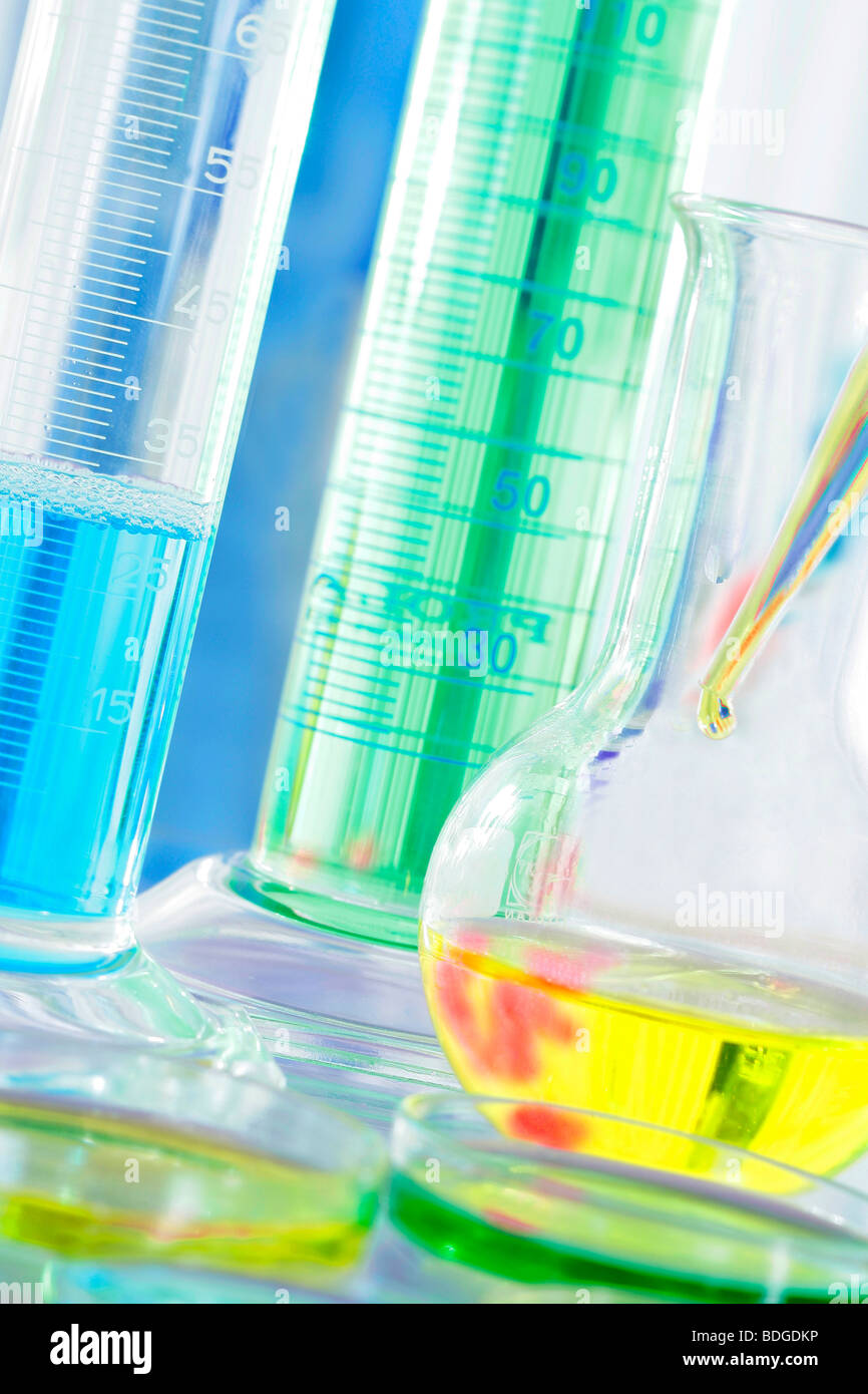 Laboratory Flasks Tubes Graduated Cylinders High Resolution Stock ...