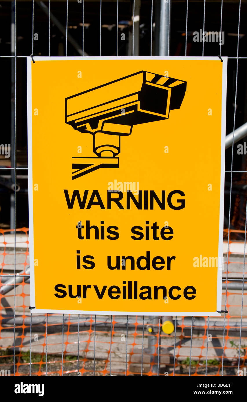 Warning this Site Under Surveillance Sign at Building Site Stock Photo ...