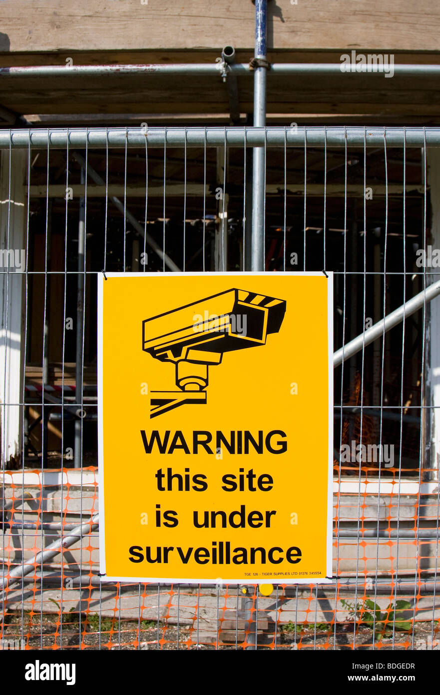 Warning this Site Under Surveillance Sign at Building Site Stock Photo ...