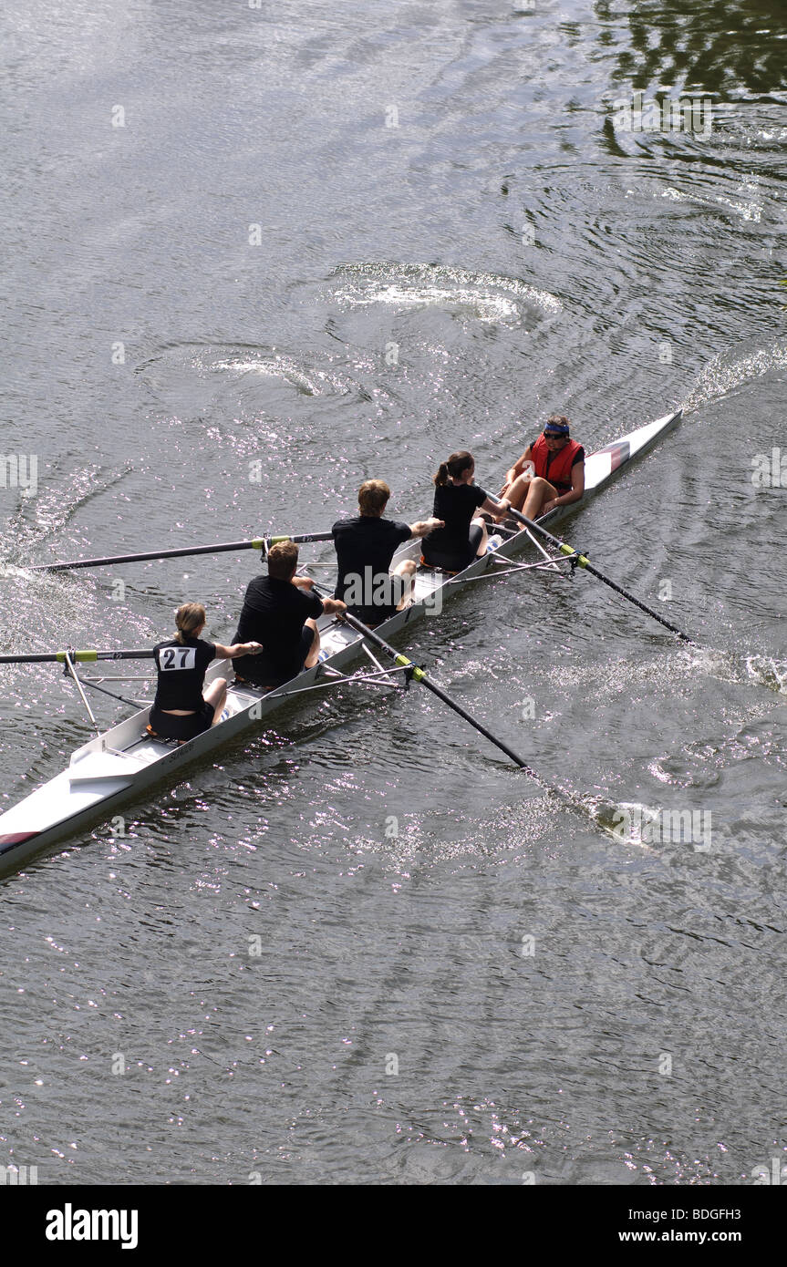 Rowing on River Avon at Warwick Regatta, Warwickshire, England, UK ...
