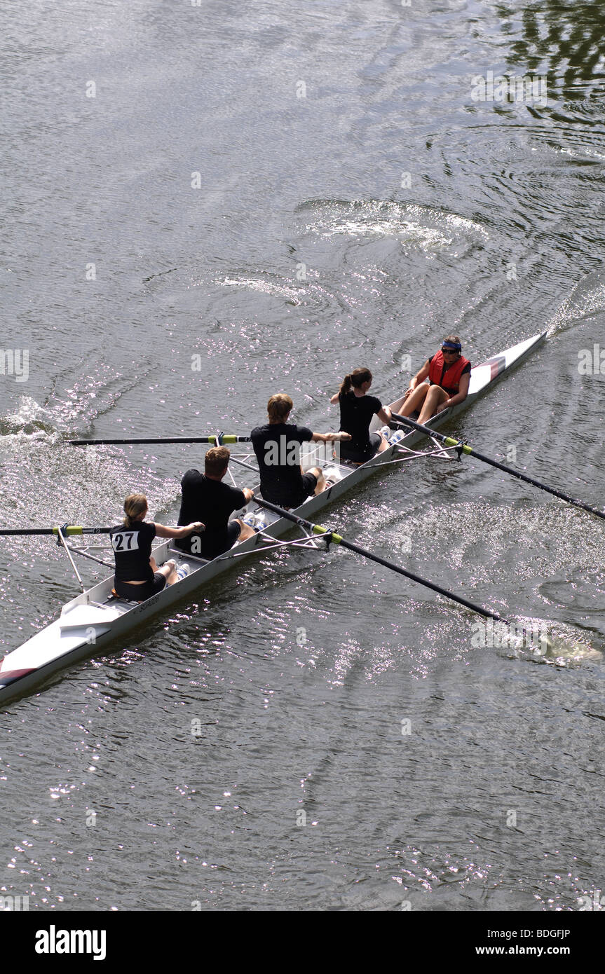 Rowing on River Avon at Warwick Regatta, Warwickshire, England, UK ...