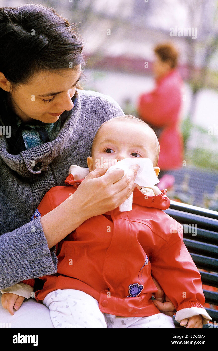 INFANT WITH RHINITIS Stock Photo - Alamy