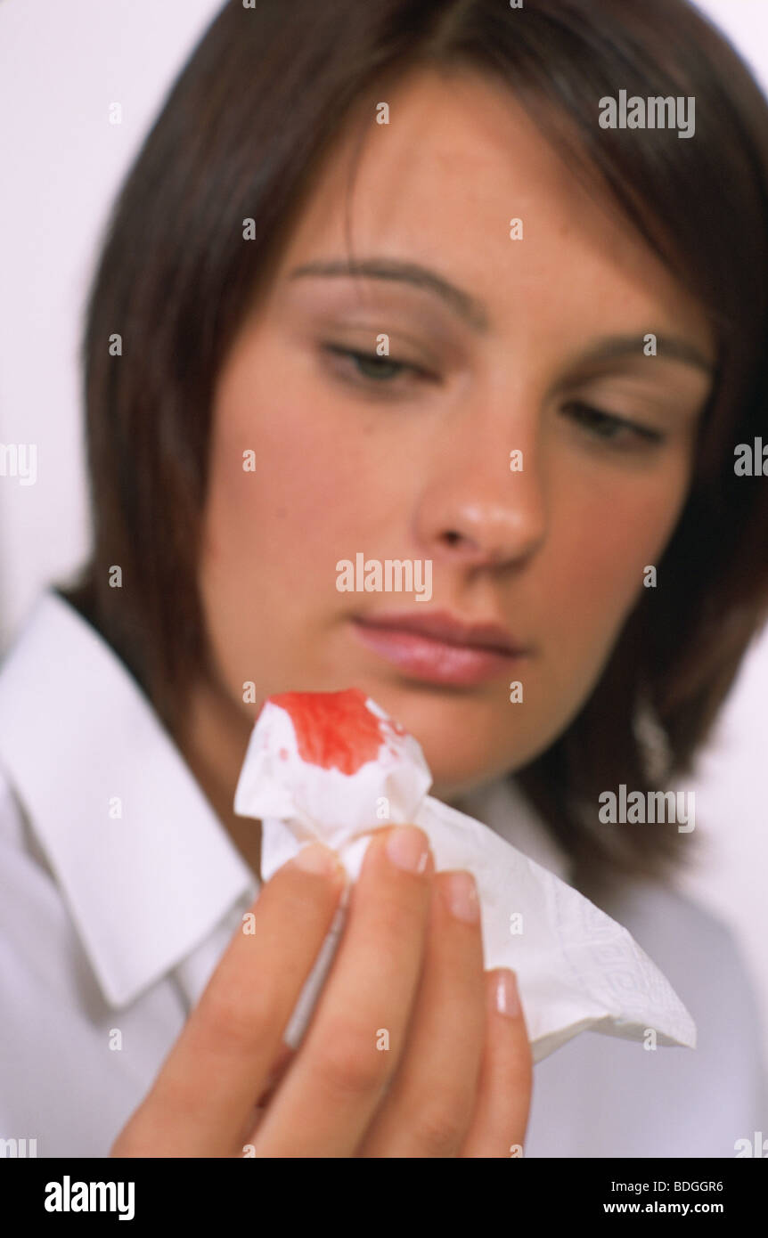 Nose Bleed Woman Stock Photos & Nose Bleed Woman Stock Images - Alamy