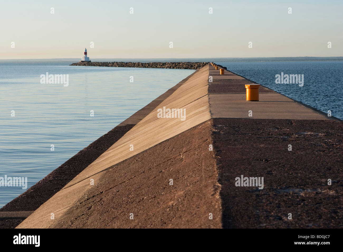 The breakwater and lighthouse at Marquette, Michigan Stock Photo - Alamy