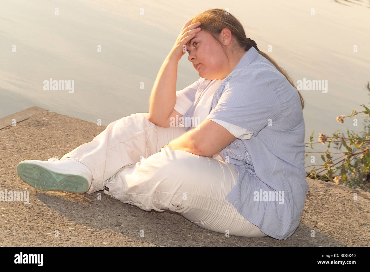 WOMAN WITH A PROBLEM Stock Photo - Alamy