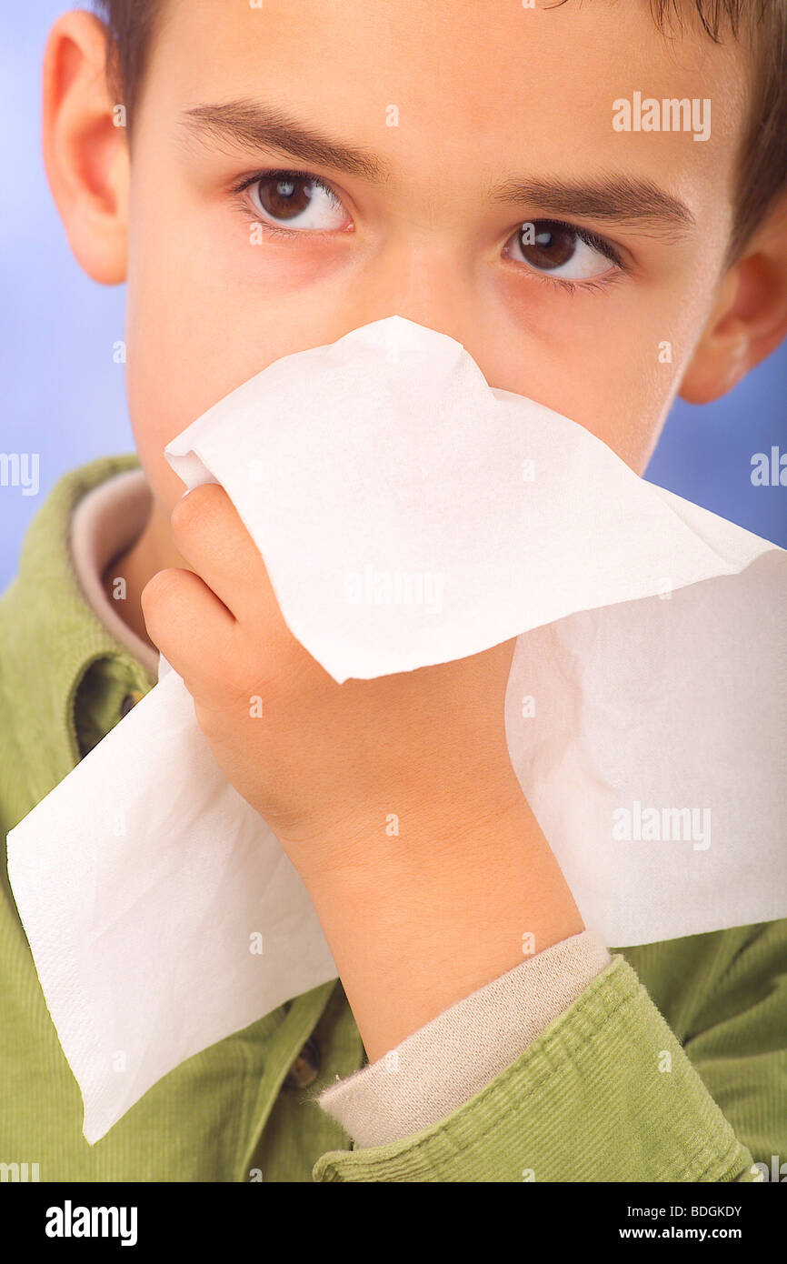 CHILD WITH RHINITIS Stock Photo - Alamy