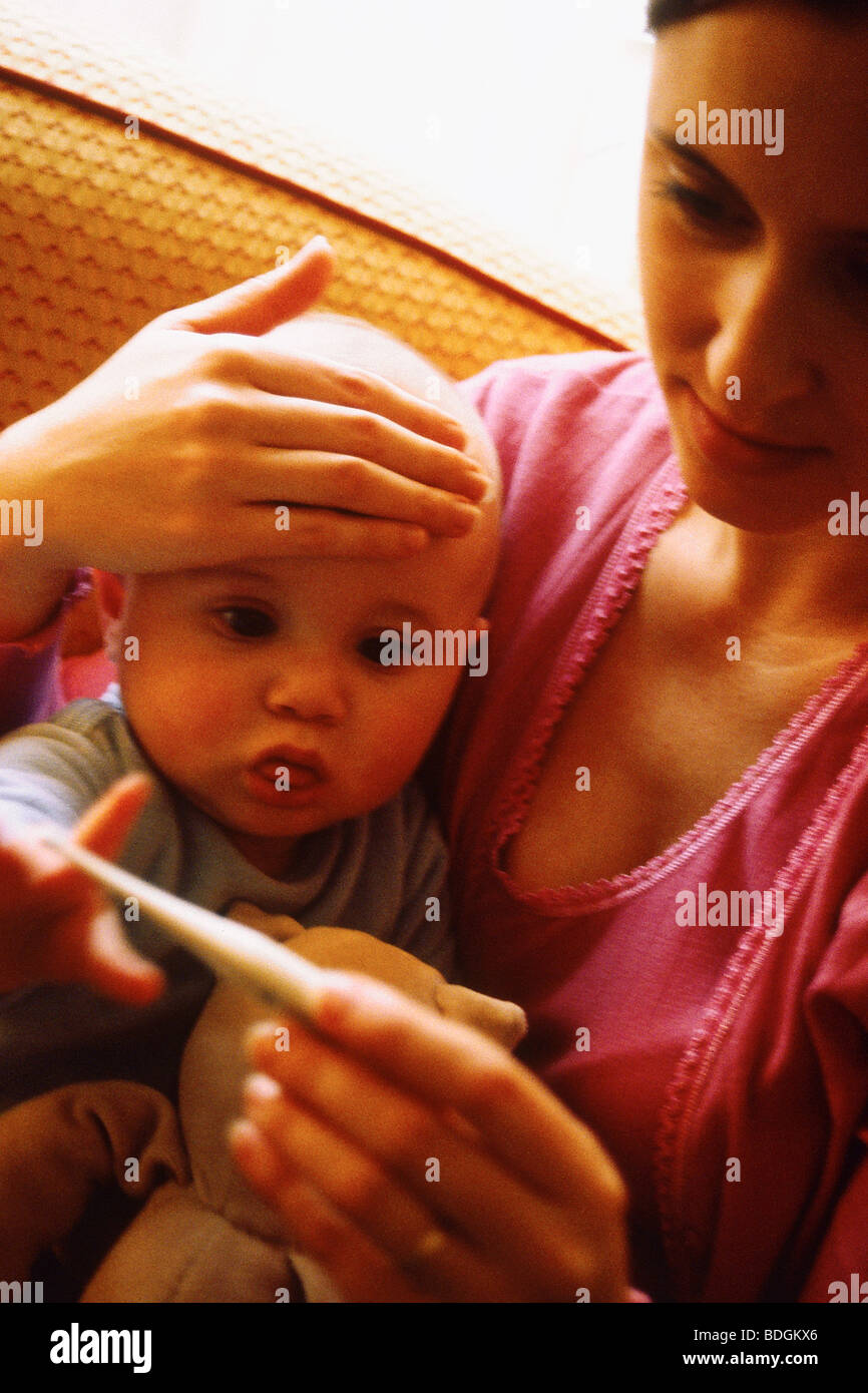 INFANT WITH FEVER Stock Photo - Alamy