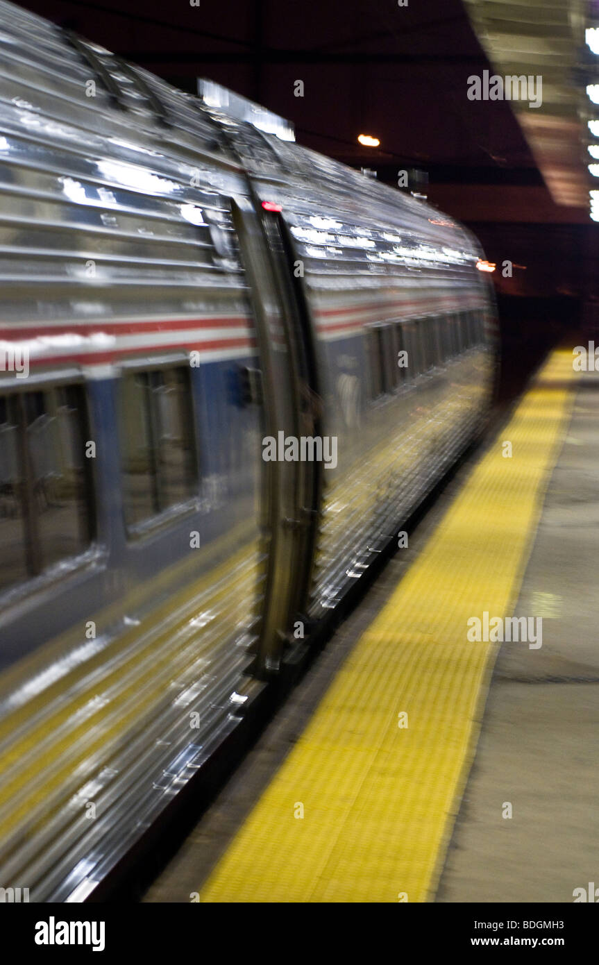Rail commuter train station platform Stock Photo - Alamy