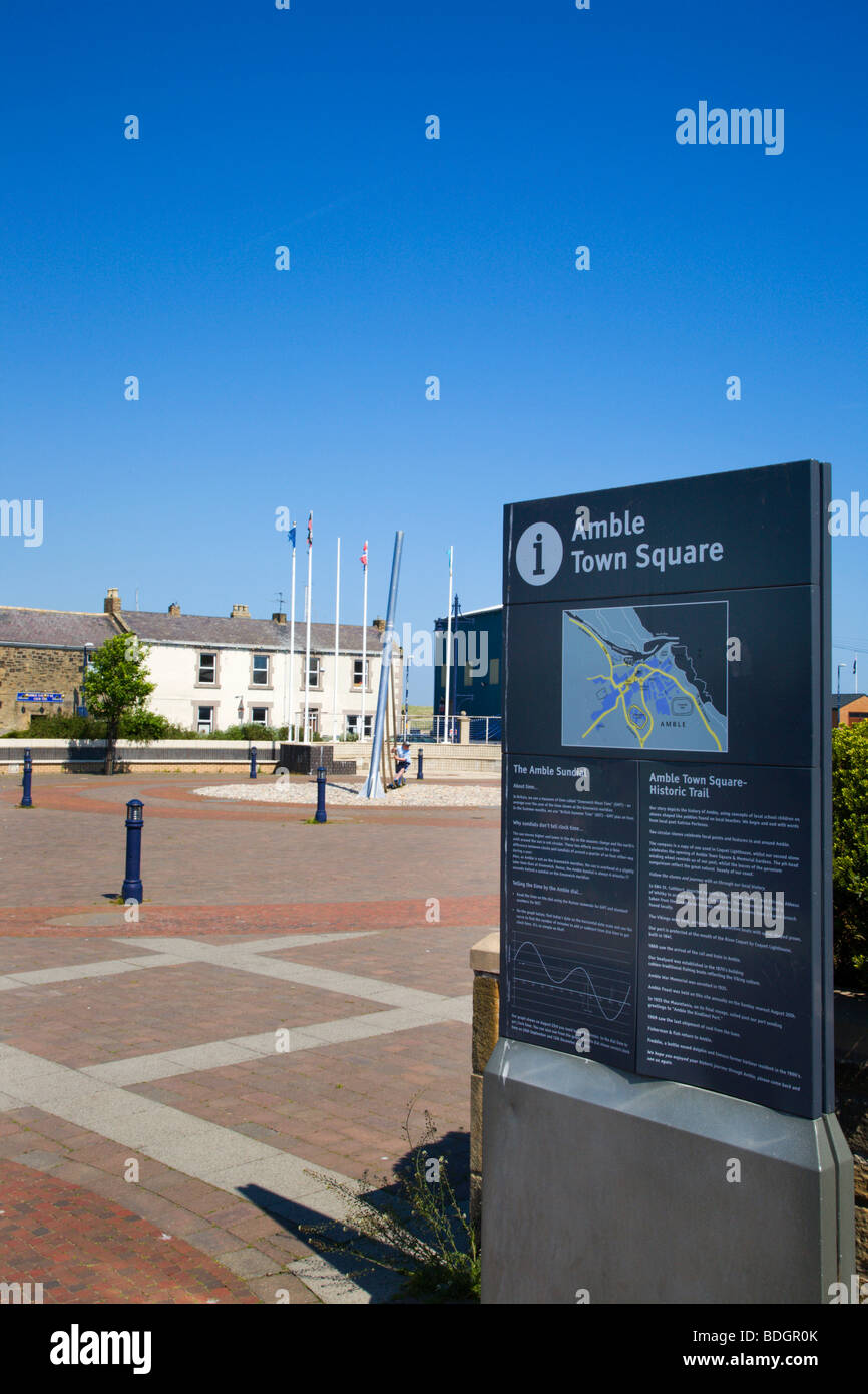 Town Square Amble Northumberland England Stock Photo - Alamy