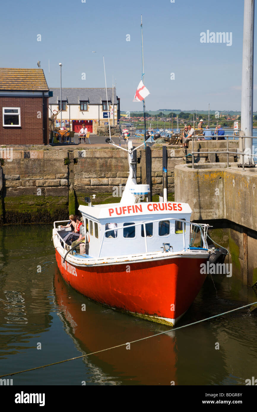 Puffin Cruises Boat in the Harbour Amble Northumberland England Stock ...