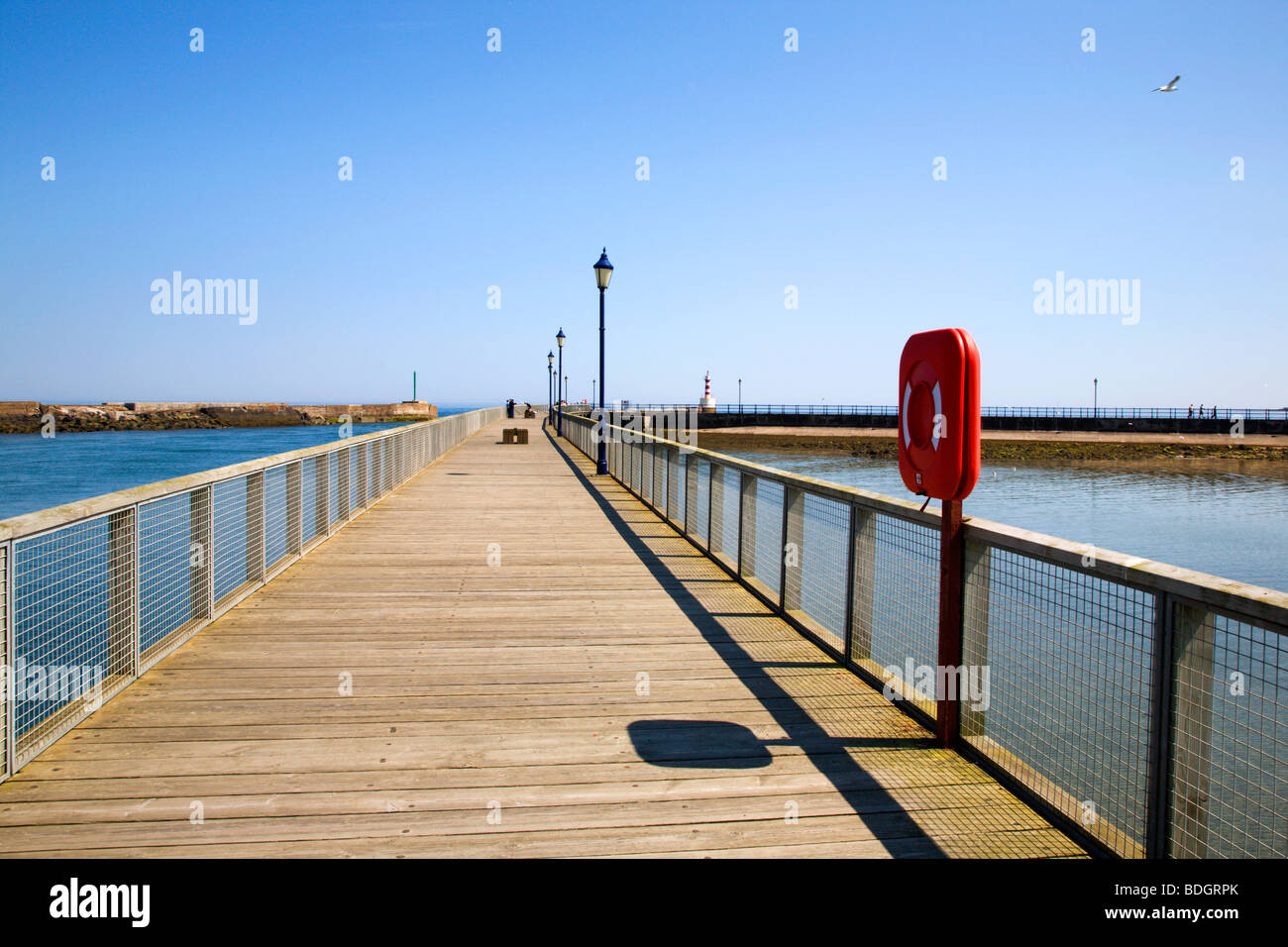 Amble Pier Amble Northumberland England Stock Photo - Alamy