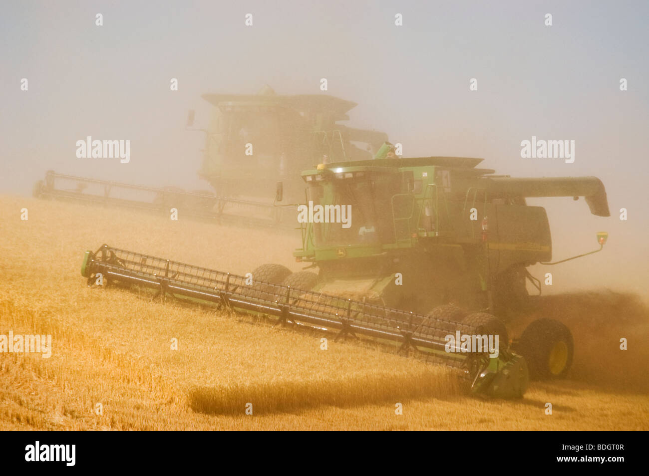 Combines Cutting Wheat Field High Resolution Stock Photography and ...