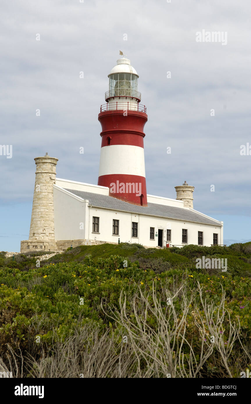 Cape Agulhas Lighthouse, at southern most point of Africa, Western Cape ...