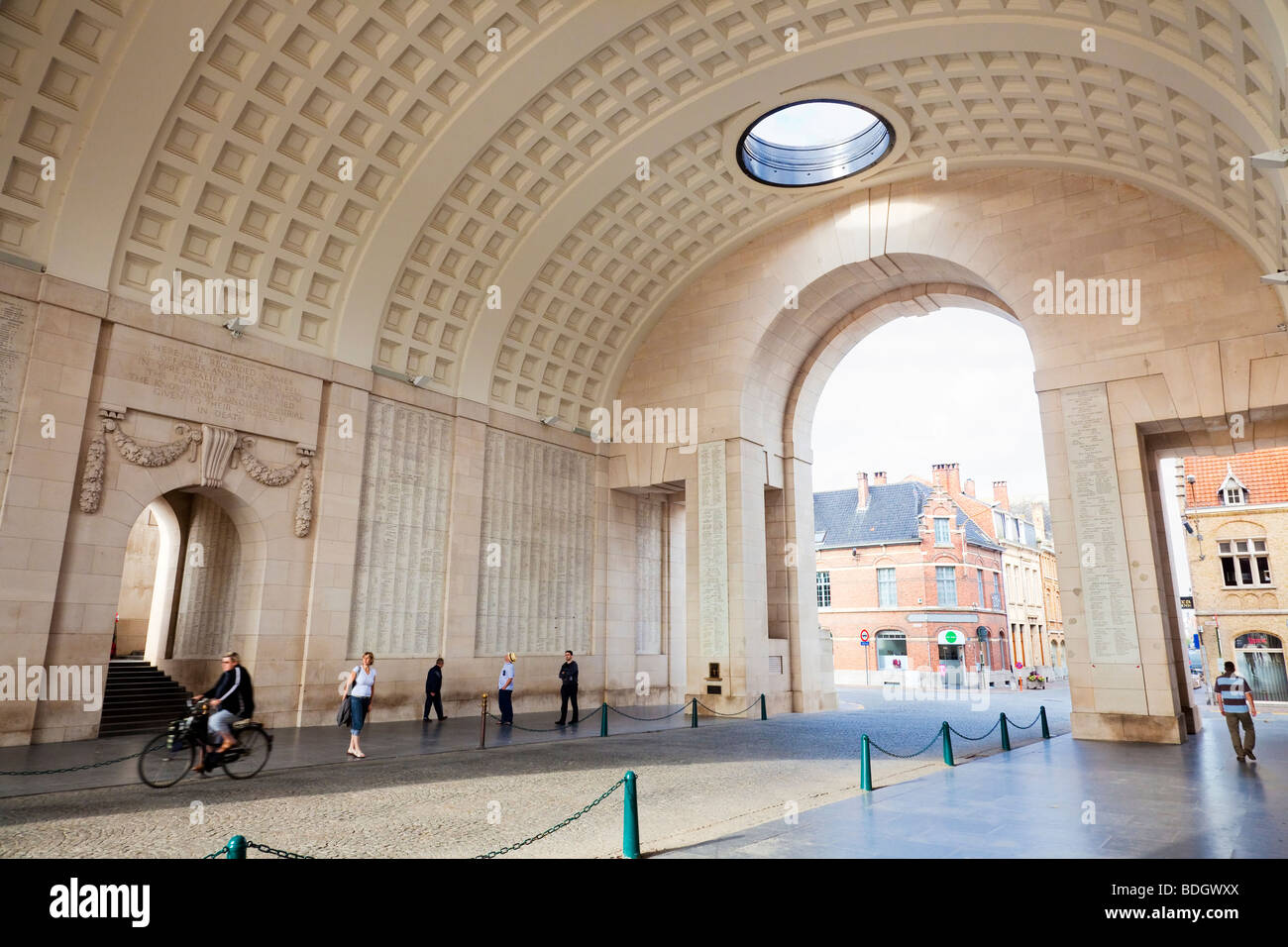 Menin Gate World War 1 memorial interior, Ypres, Belgium, Europe Stock ...