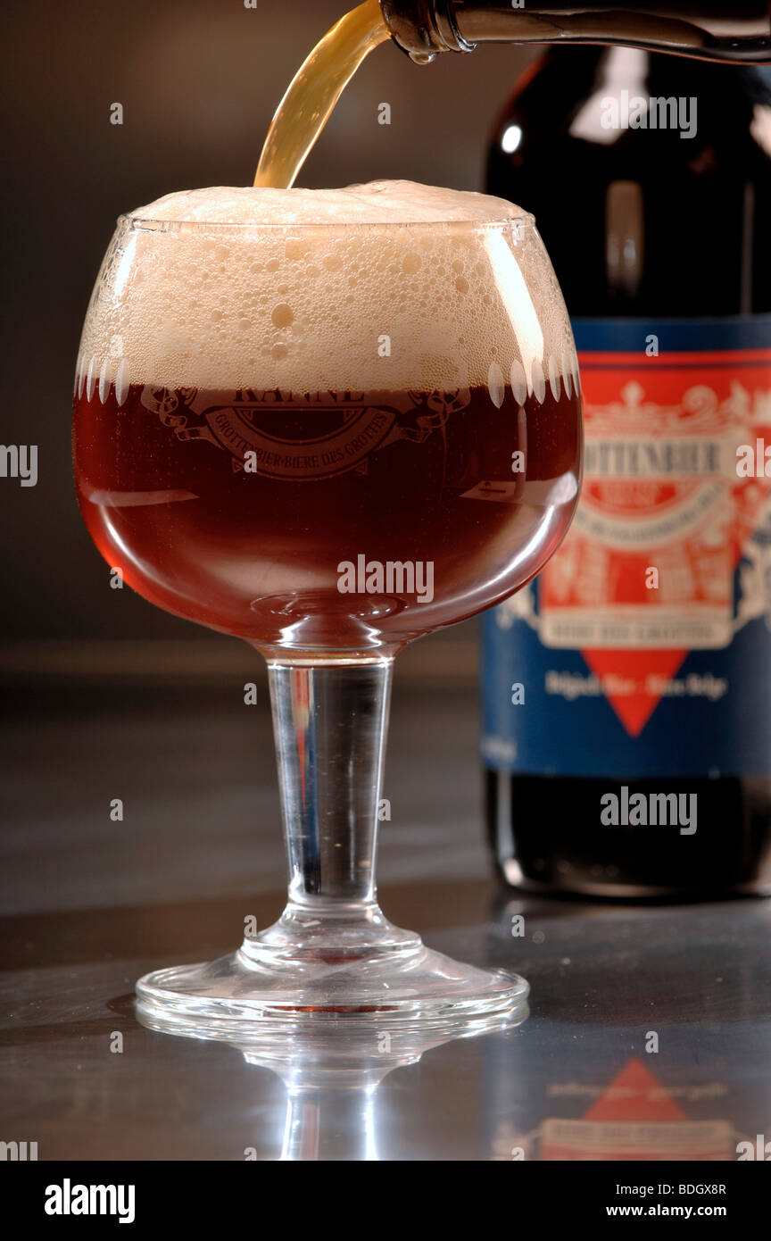Glass of Grottenbier Belgian beer Stock Photo - Alamy