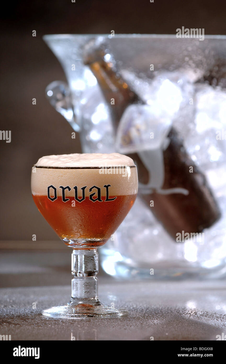 Glass of Orval Belgian Trappist beer Stock Photo - Alamy