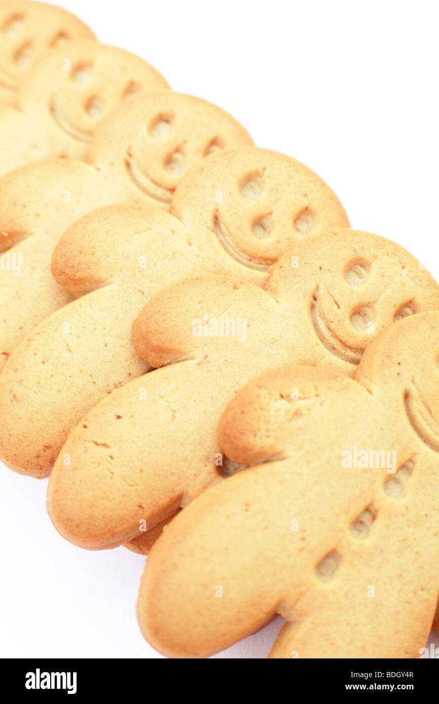 A row of Gingerbread men against white Stock Photo - Alamy