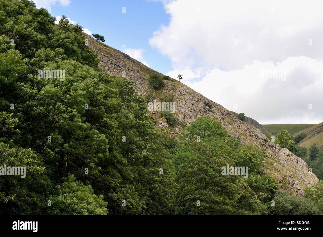 The Dovedale area of Derbyshire, the southern end of the Peak district ...